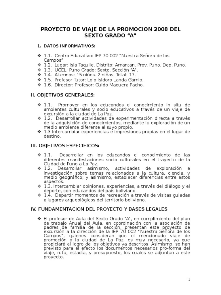 Proyecto de Viaje | Maestros | Ciencia (general) | Prueba gratuita de ...