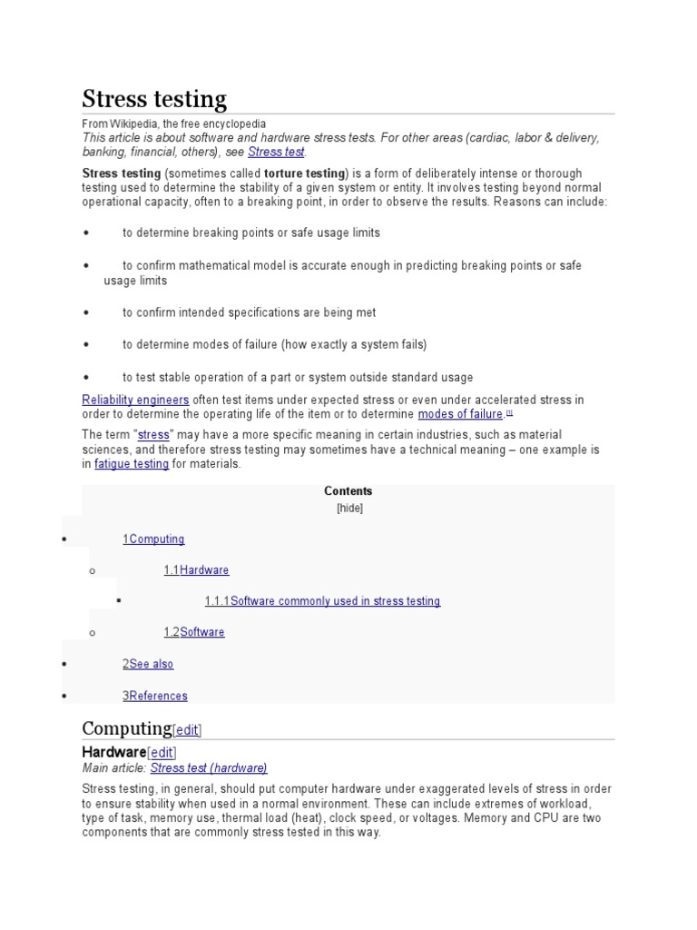 Stress Testing Tools Reveal Computer Stability | PDF | Digital ...