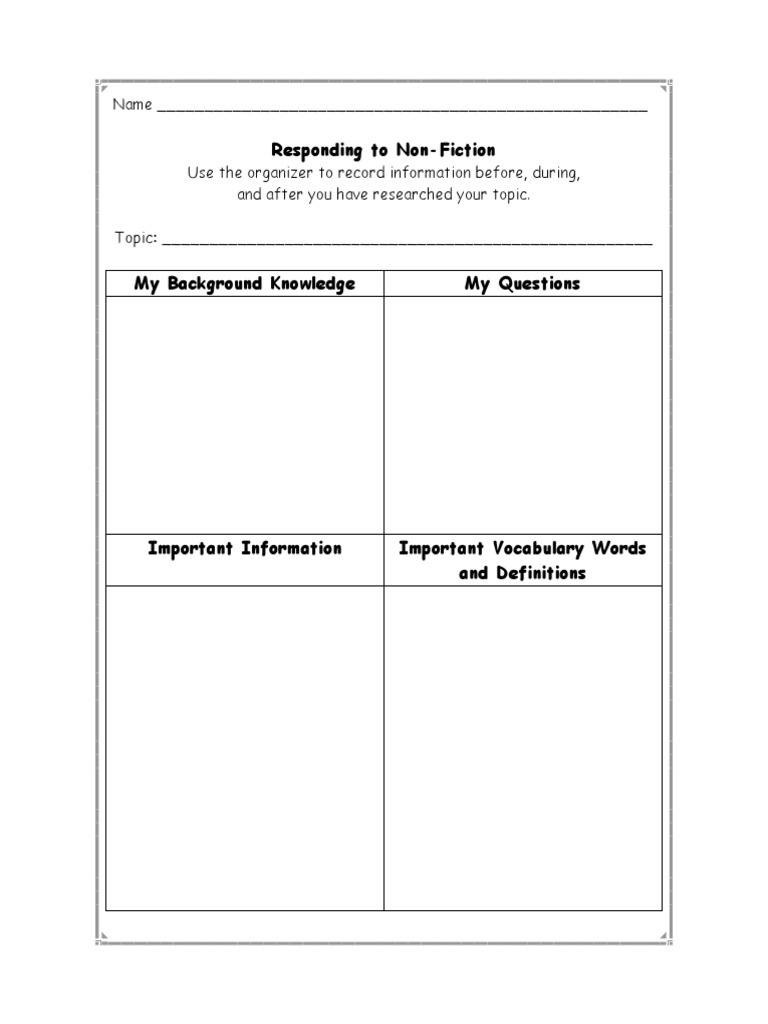 Responding To Non-Fiction | Download Free PDF | Psycholinguistics ...