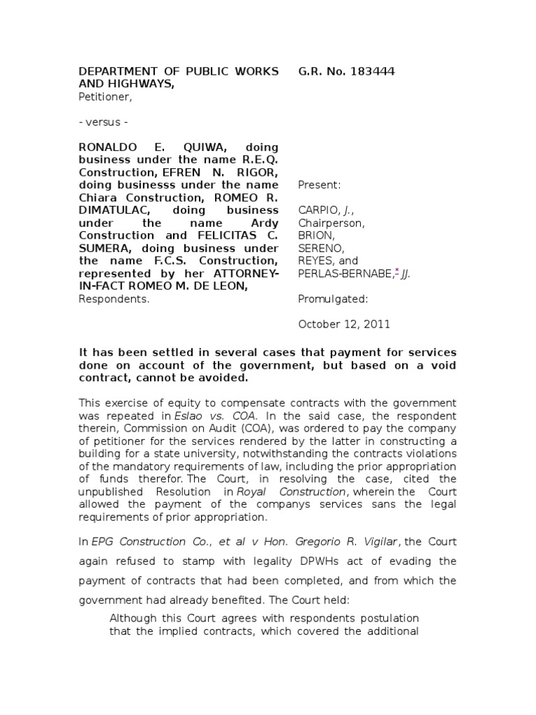 Quantum Meruit | PDF | Government Information | Common Law