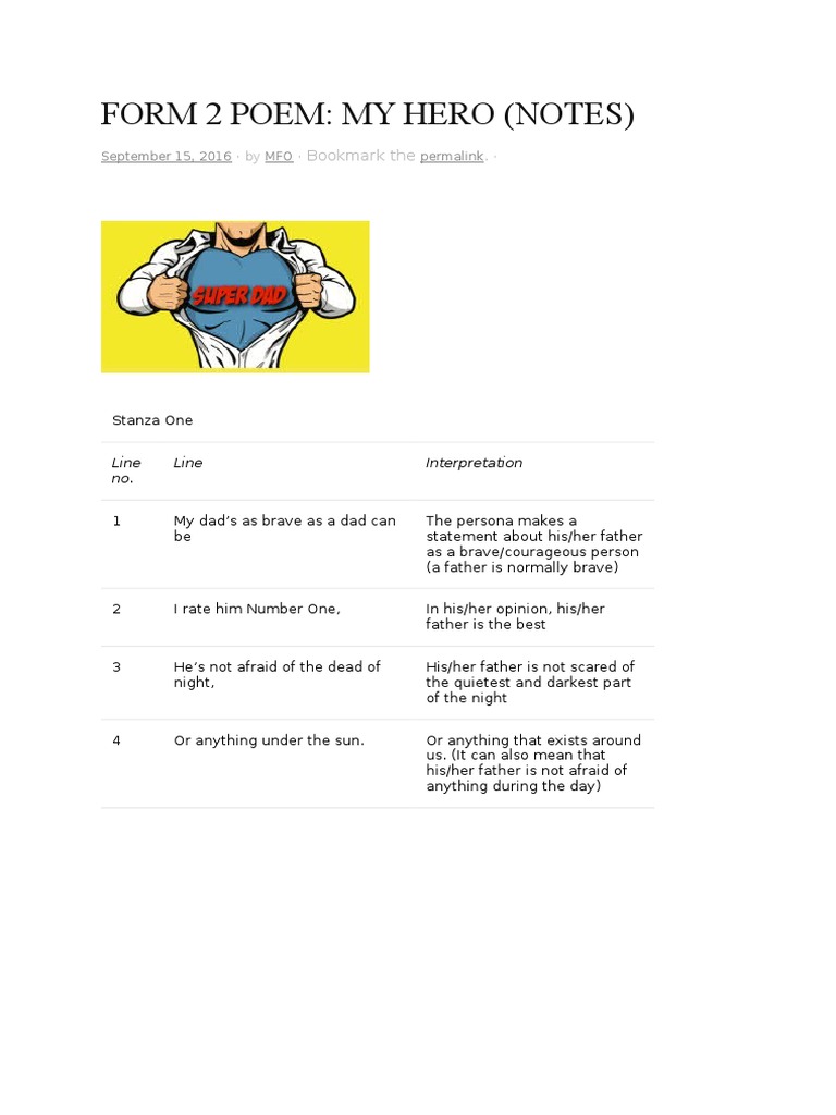 Form 2 Poem My Hero and Short Story Cheat | PDF | Frankenstein