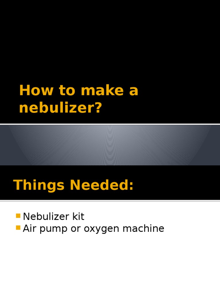 How To Make A Nebulizer | PDF
