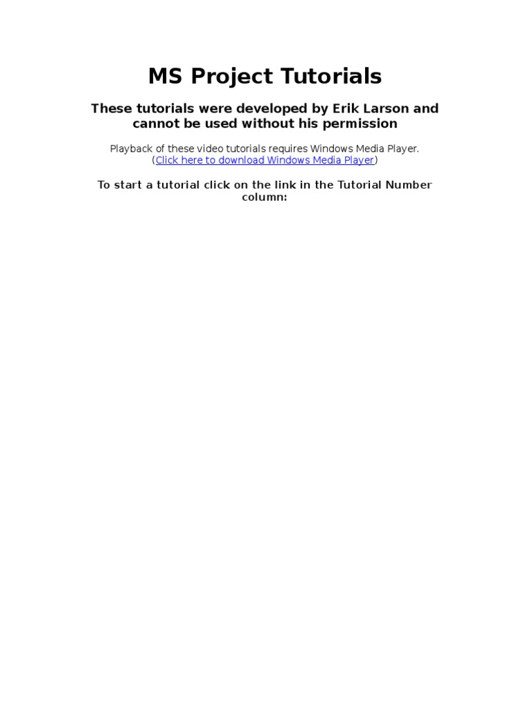 MS Project Tutorials | PDF