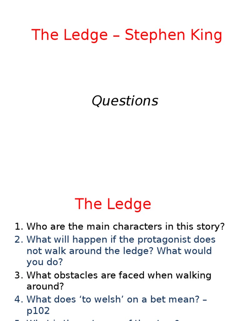 The Ledge – Stephen King: Questions