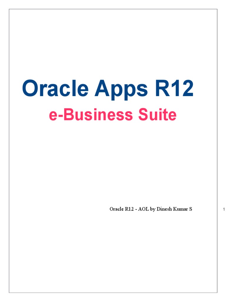 Oracle R12 AOL | PDF | Oracle Database | Parameter (Computer Programming)