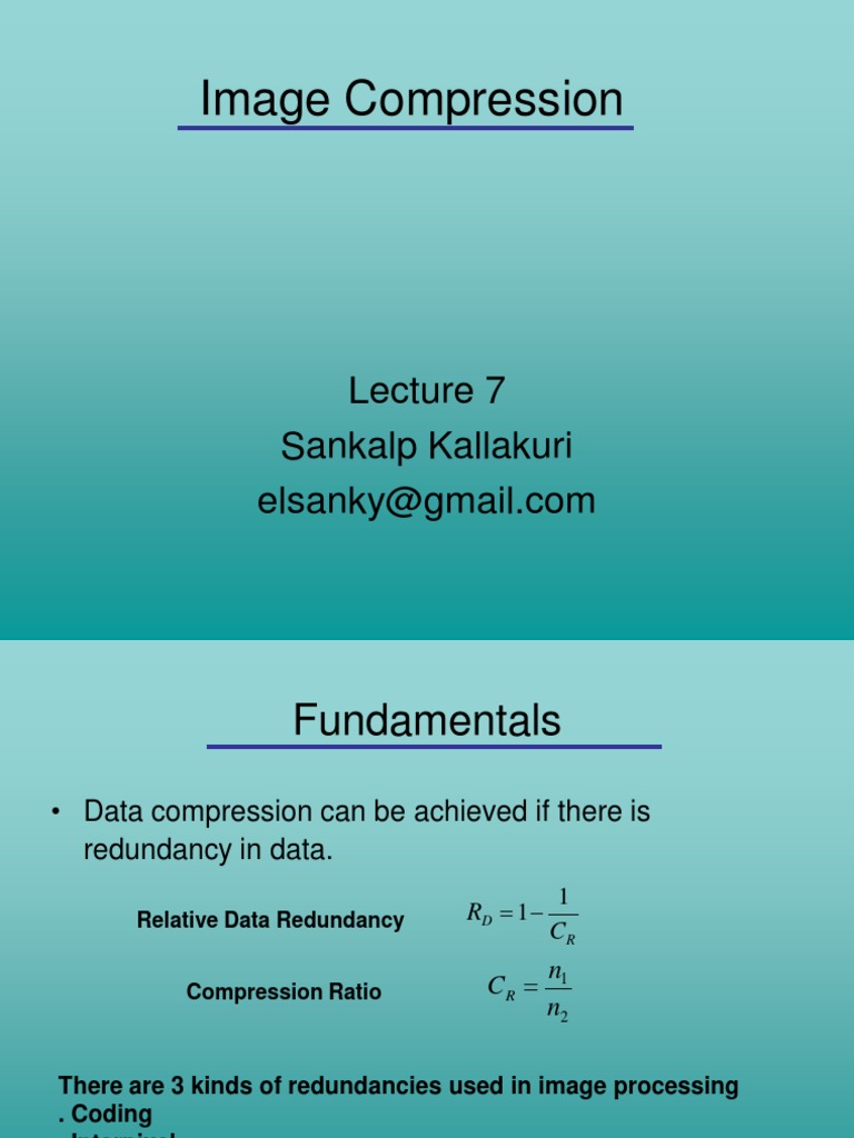 Image Compression: Sankalp Kallakuri | PDF | Data Compression | Code