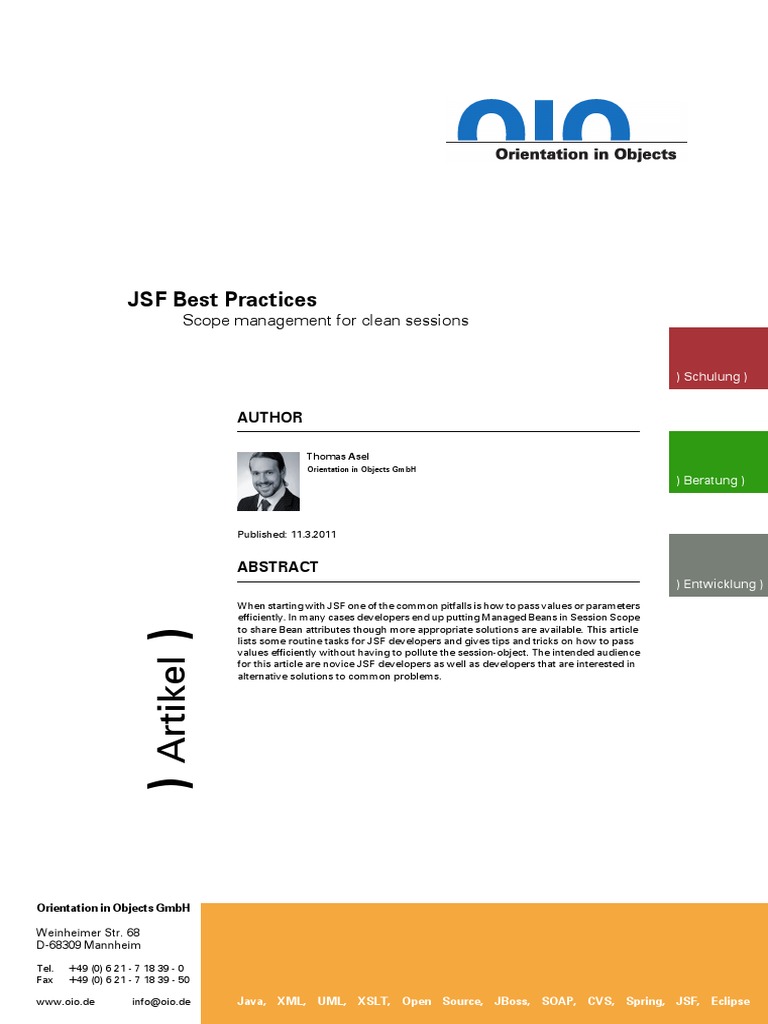 Jsf Best Practices Javaserver Faces Session Tips Pdf Parameter Computer Programming Java