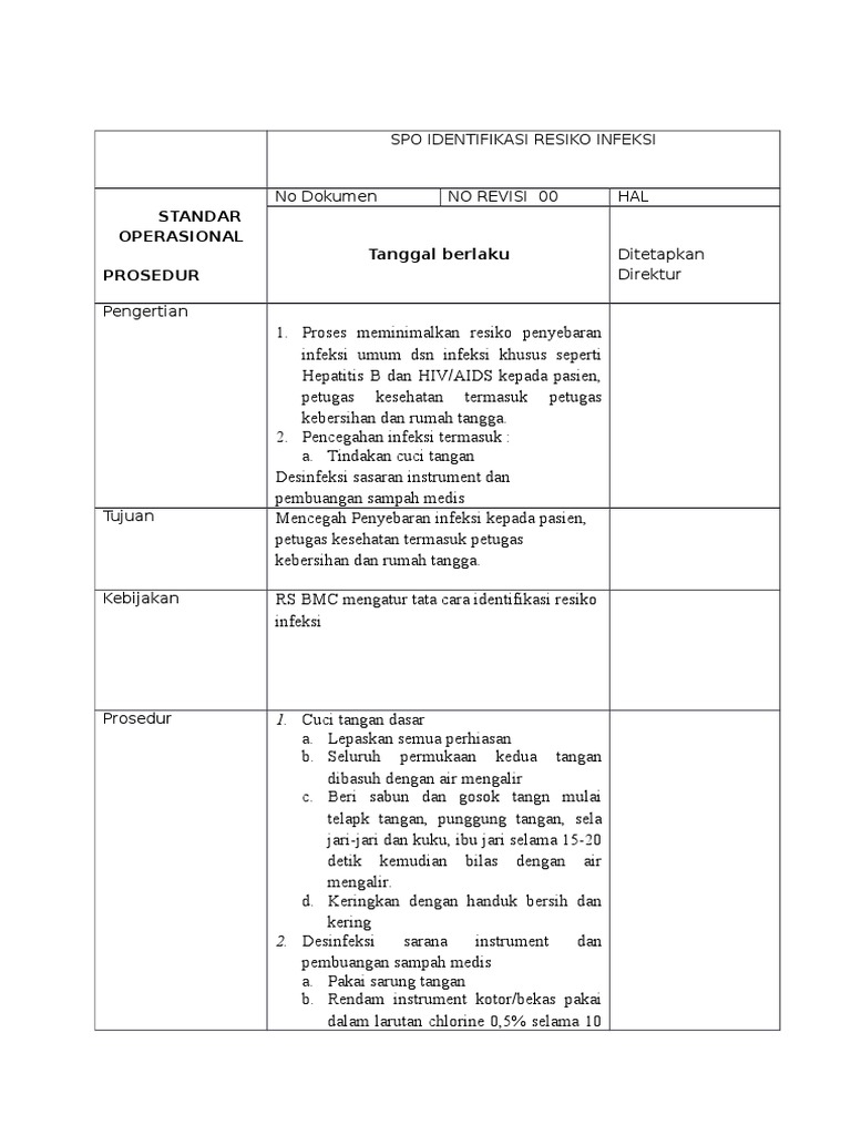 Spo Identifikasi Resiko Infeksi | PDF