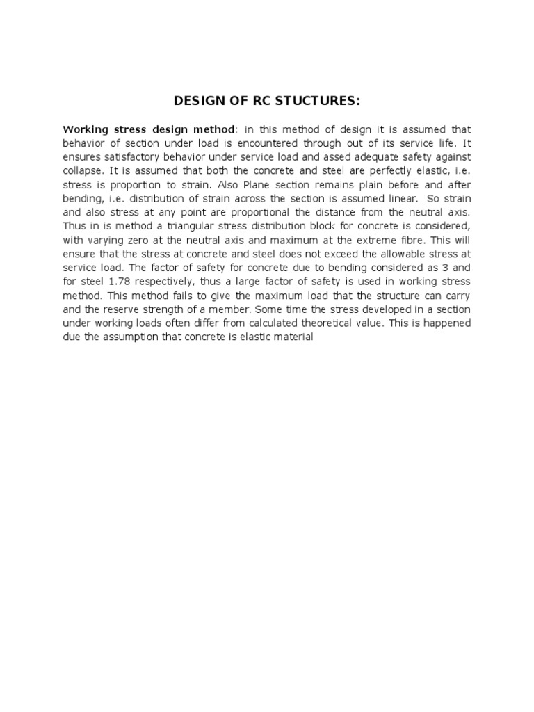 An Overview of the Working Stress Design Method for Reinforced Concrete ...