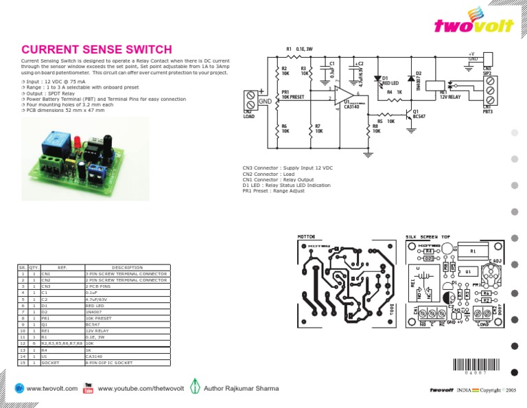 Current Sense Switch 1-3A | PDF | Relay | Electromagnetism