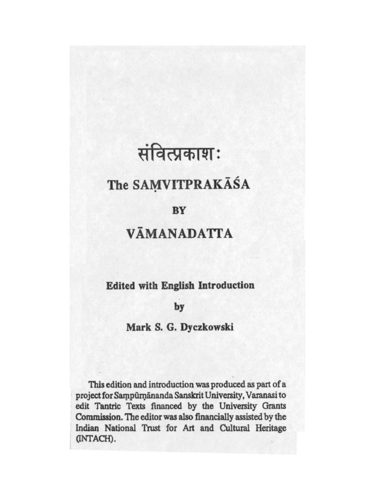 Samvit Prakasa by Vamanadatta PDF | PDF