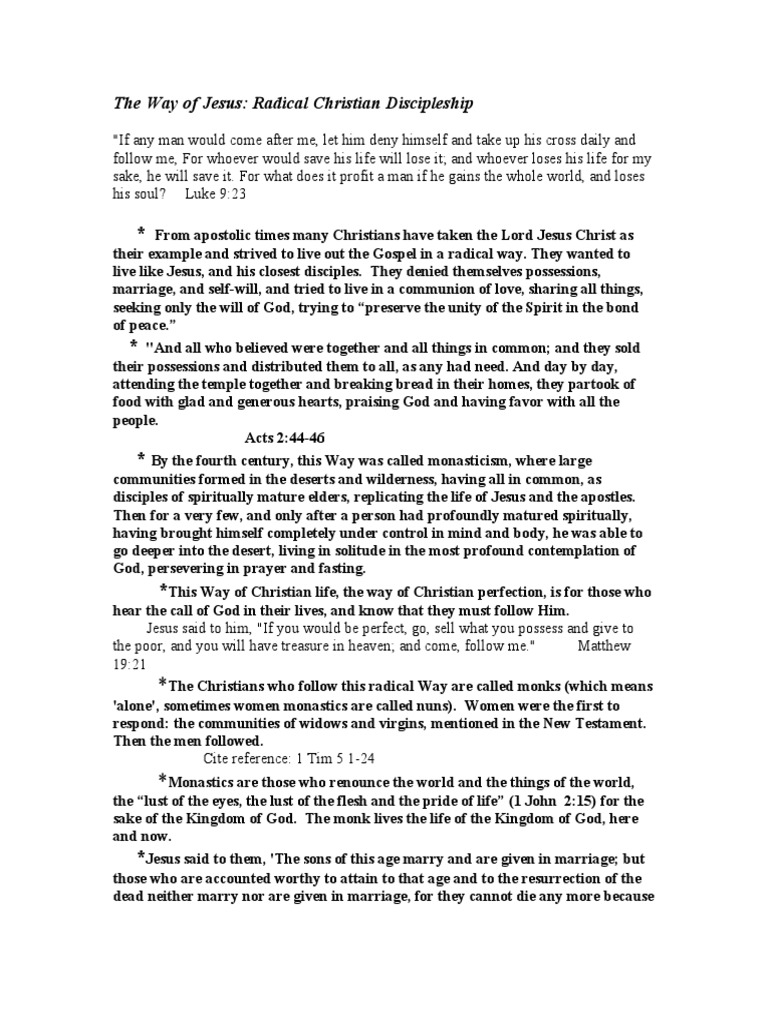 The Way of Jesus: Radical Christian Discipleship | PDF | Disciple ...