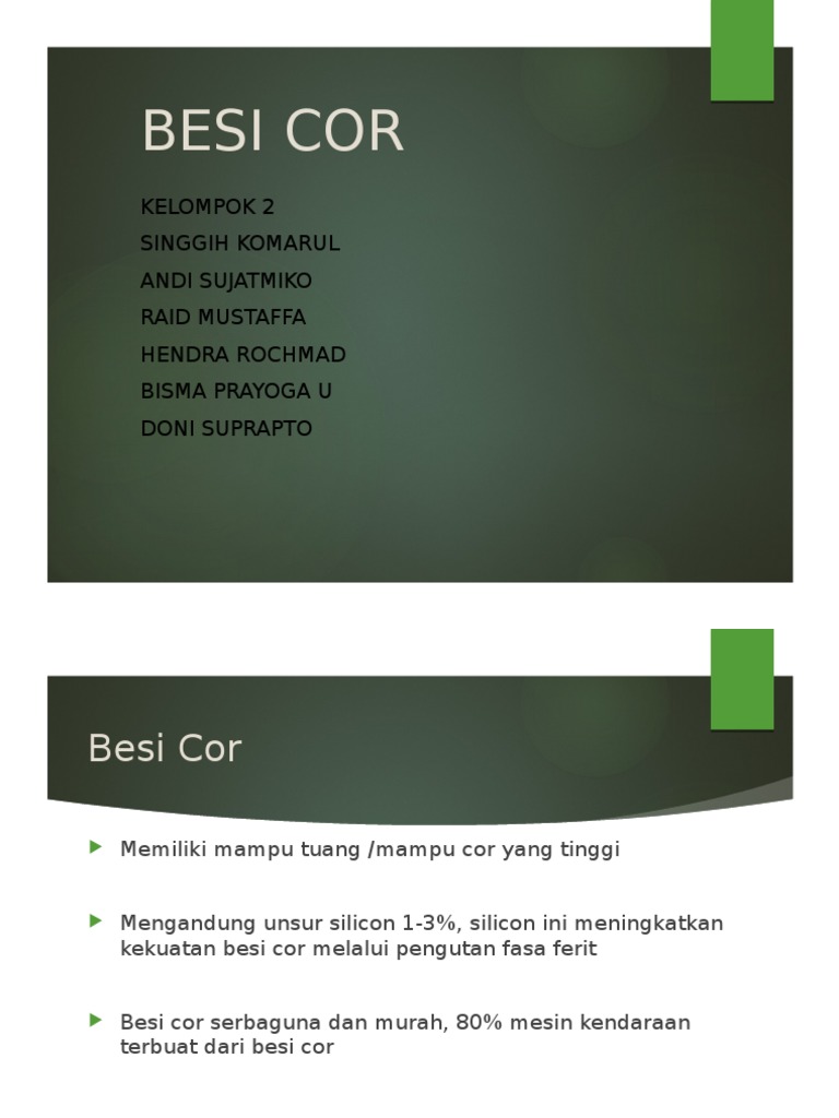 Aplikasi Besi Cor | PDF | Teknologi & Rekayasa