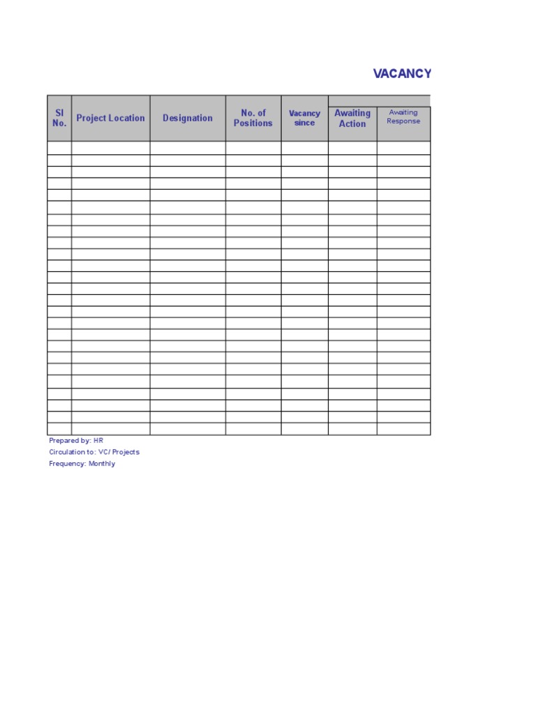 Monthly vacancy chart | PDF