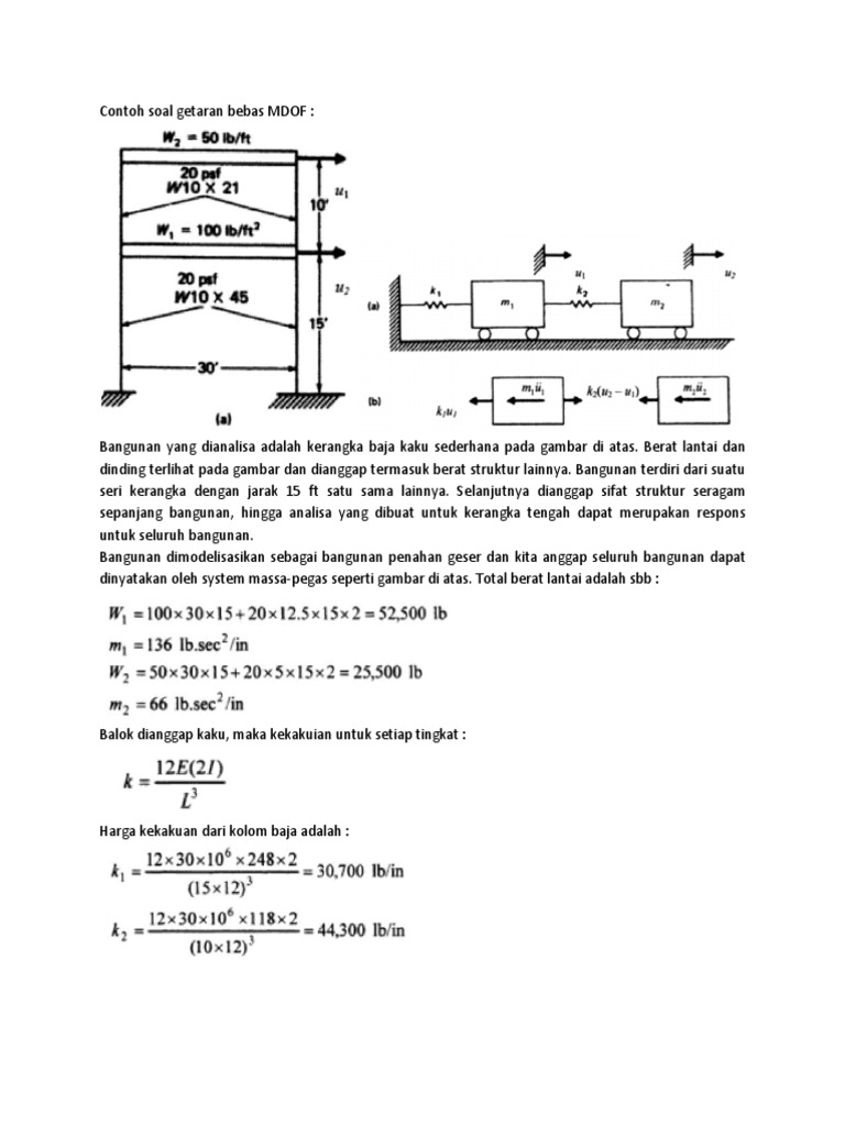 Contoh Soal MDOF PDF | PDF