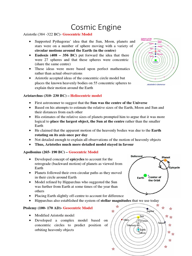 Cosmic Engine Notes | PDF | Stars | Heliocentrism