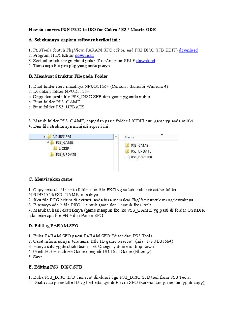 How To Convert PSN PKG To ISO For Cobra | PDF