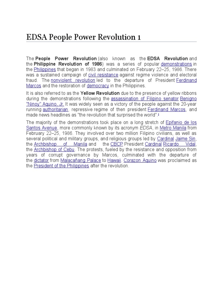 Second EDSA Revolution | PDF | Corazon Aquino | Philippines