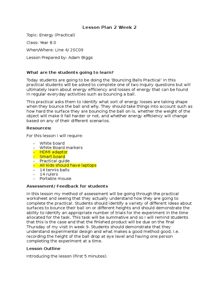 Lesson Plan 2 Week 2 | PDF | Lesson Plan | Educational Assessment