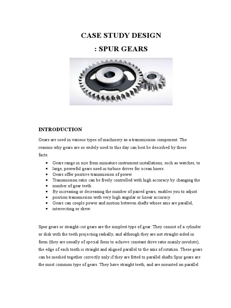 Case Study Design | PDF | Gear | Transmission (Mechanics)