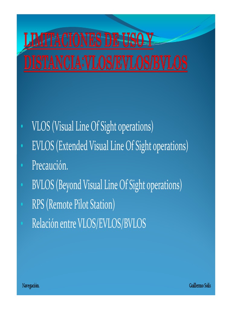 Limitaciones de Altura y Distancia Vlos Evlos Bvlos | PDF | Avión ...