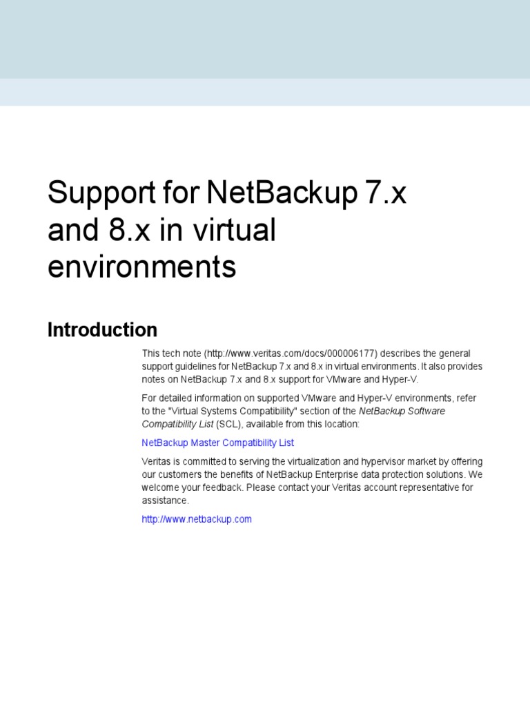 NetBackup 7x 8x in Virtual Environments | PDF | Hyper V | Virtual Machine