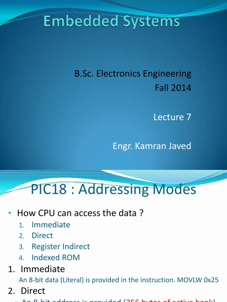 B.Sc. Electronics Engineering Fall 2014: Engr. Kamran Javed | PDF | Random Access Memory | Read ...