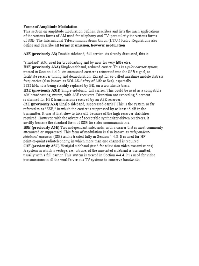 Sideband Emission (ISB) and Is Treated Fully in Section 4-4.3. It Is ...