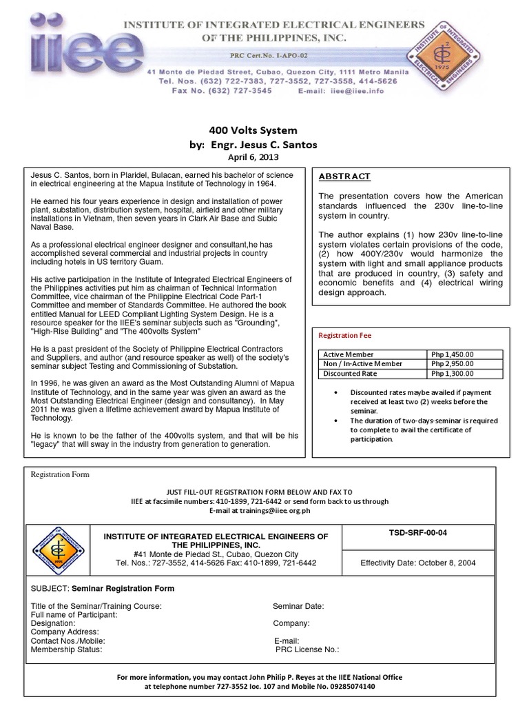 400-volts | Electrical Engineering | Science And Technology