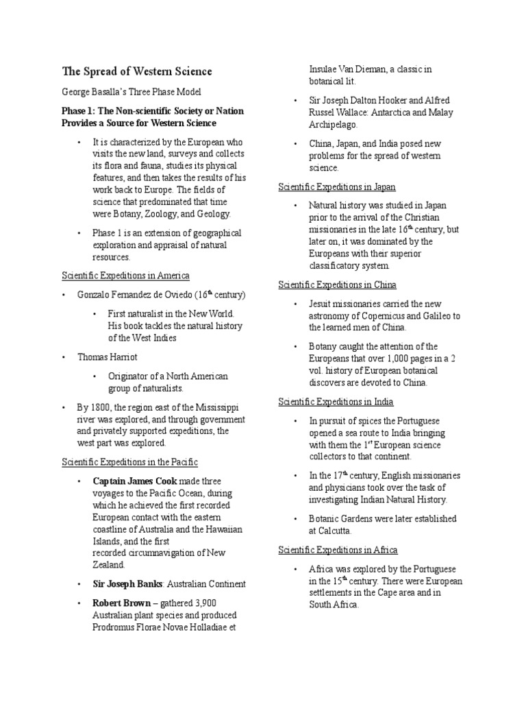 The Spread of Western Science | PDF | Exploration | Natural History