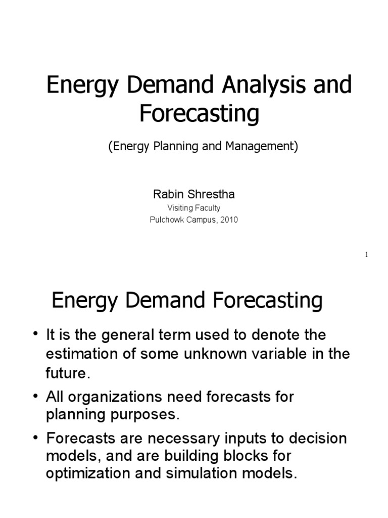 Energy Demand Analysis and Forecasting | PDF | Demand | Economics