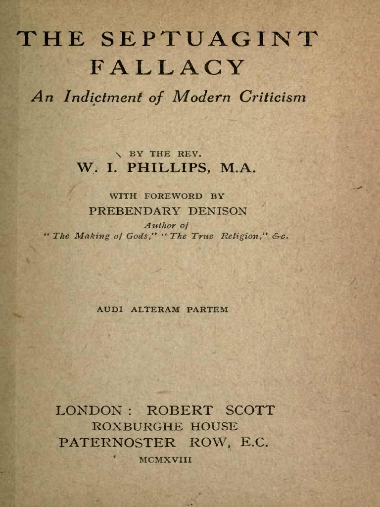 The Lxx Fallacy In Modern Criticism Pdf Septuagint Old Testament