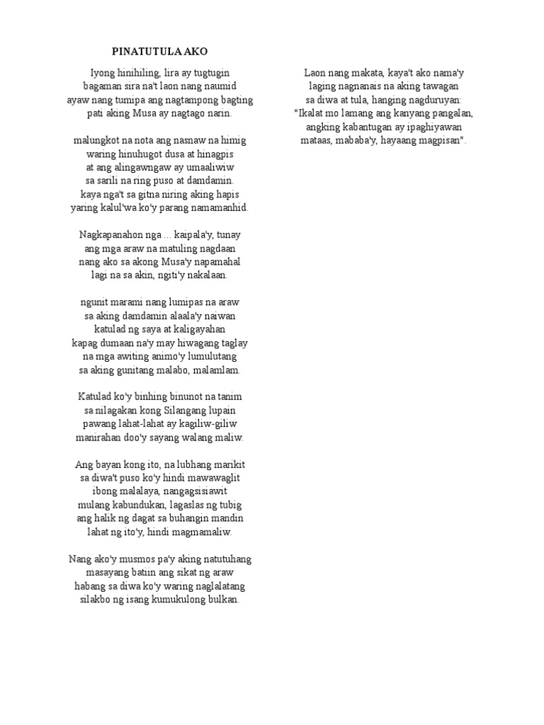 Mga Tula Ni Jose Rizal | PDF