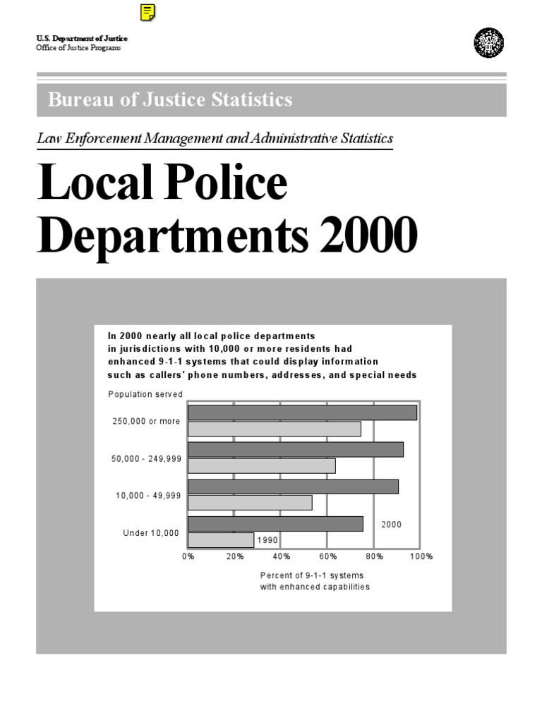 Local Police Departments 2000: Bureau of Justice Statistics | PDF ...