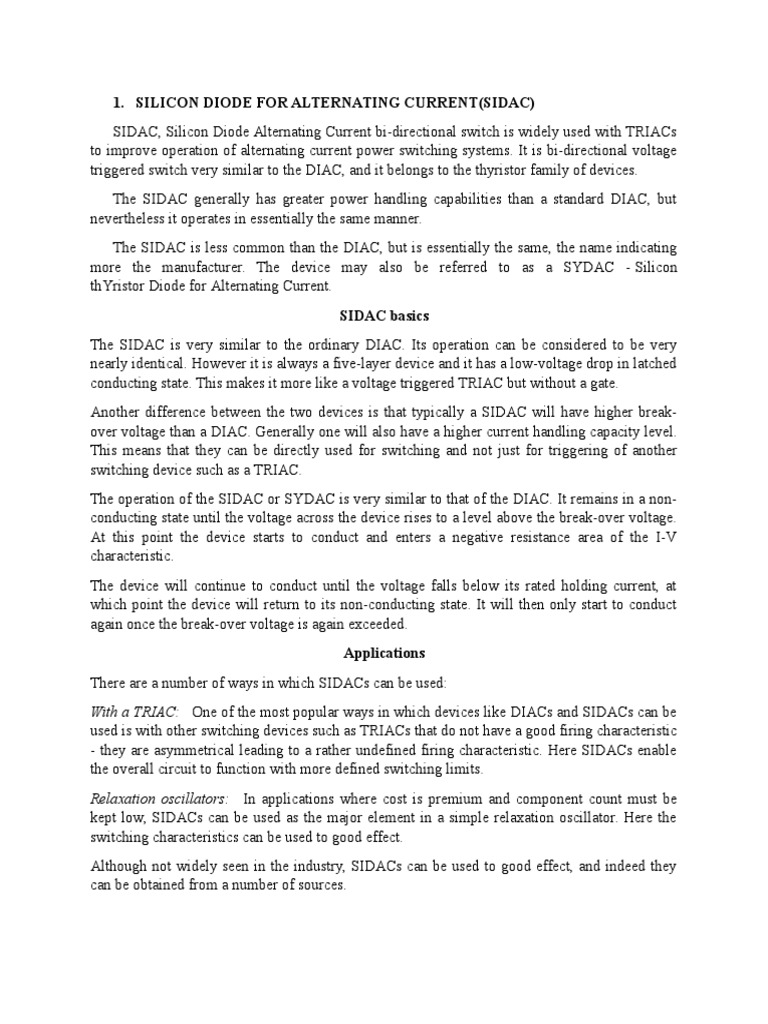 Silicon Diode For Alternating Current | PDF | Field Effect Transistor ...