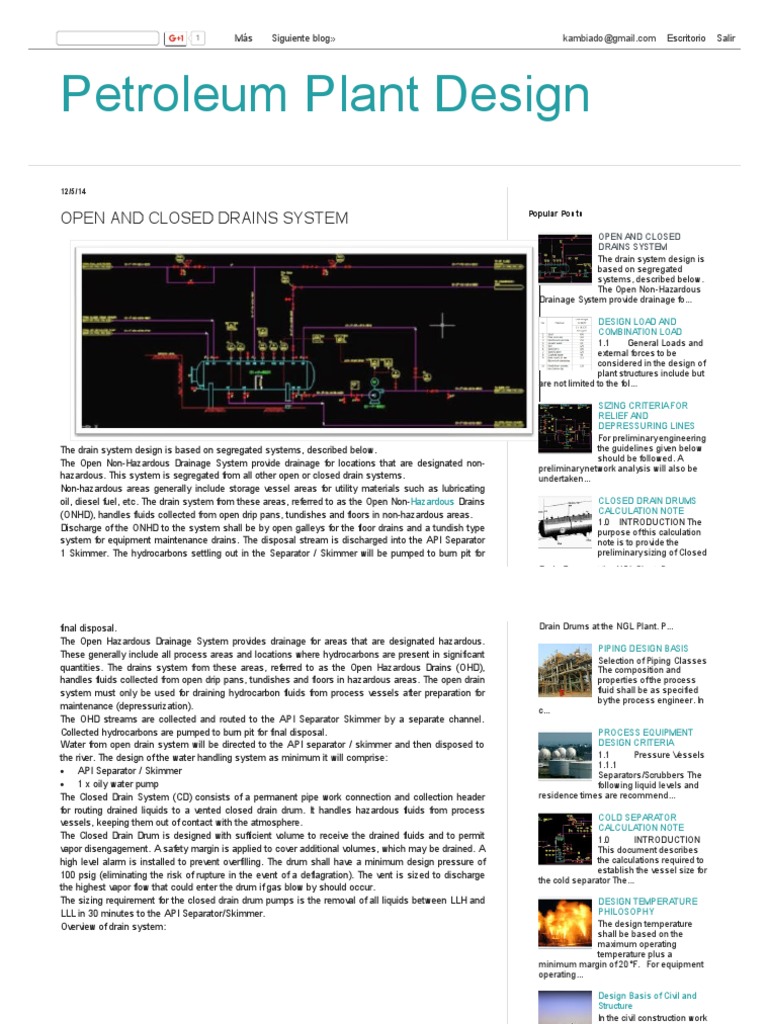 Open and Closed Drain Systems in Oil Gas | PDF | Energy Technology | Gases