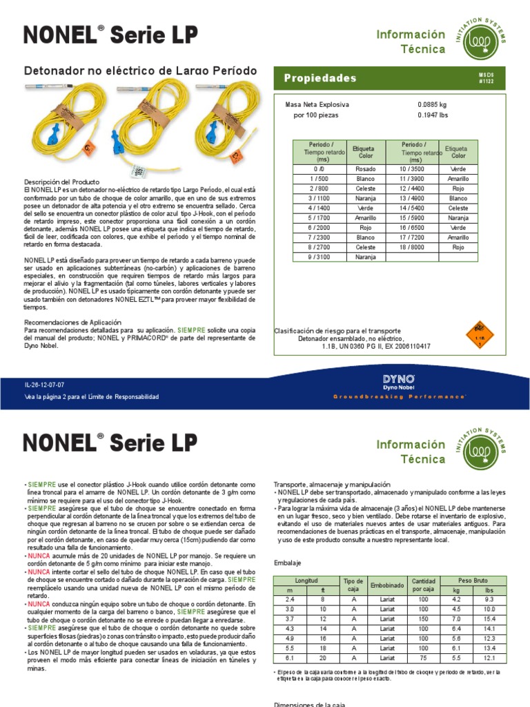 Nonel LP | PDF | Material explosivo | Naturaleza
