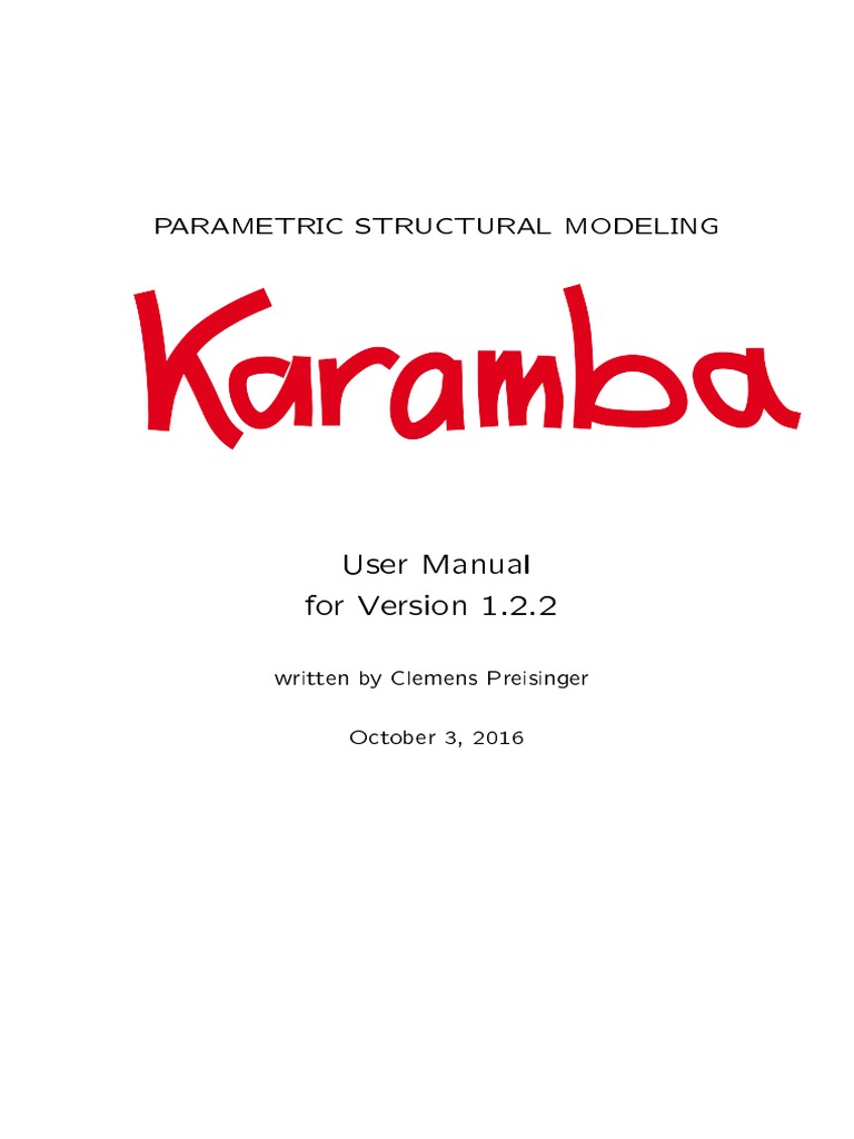 Parametric Structural Modeling: User Manual For Version 1.2.2 | PDF ...