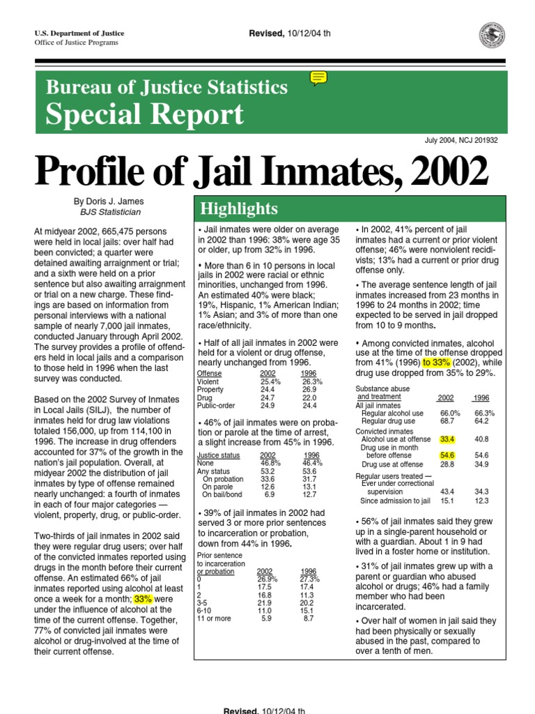 Special Report: Profile of Jail Inmates, 2002 | PDF | Probation | Prison
