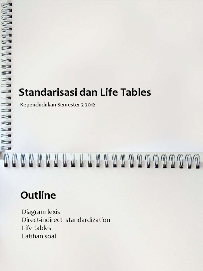 Standarisasi Dan Life Tables | PDF
