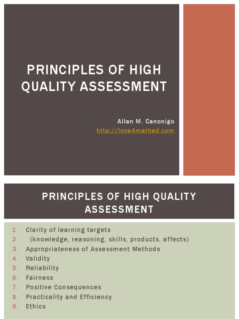 Principles of Learning - Defining Learning Targets | PDF | Validity ...
