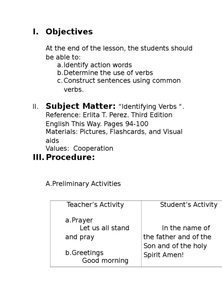 Identifying Verbs | PDF