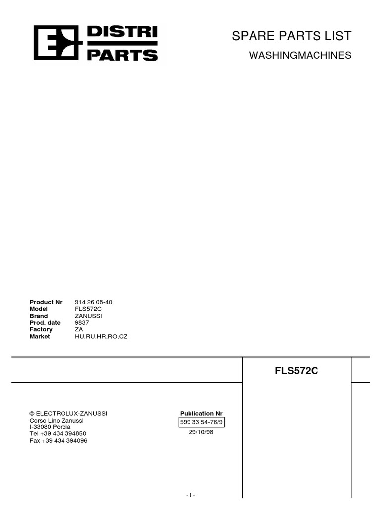 Zanussi Fls 572c PDF | PDF