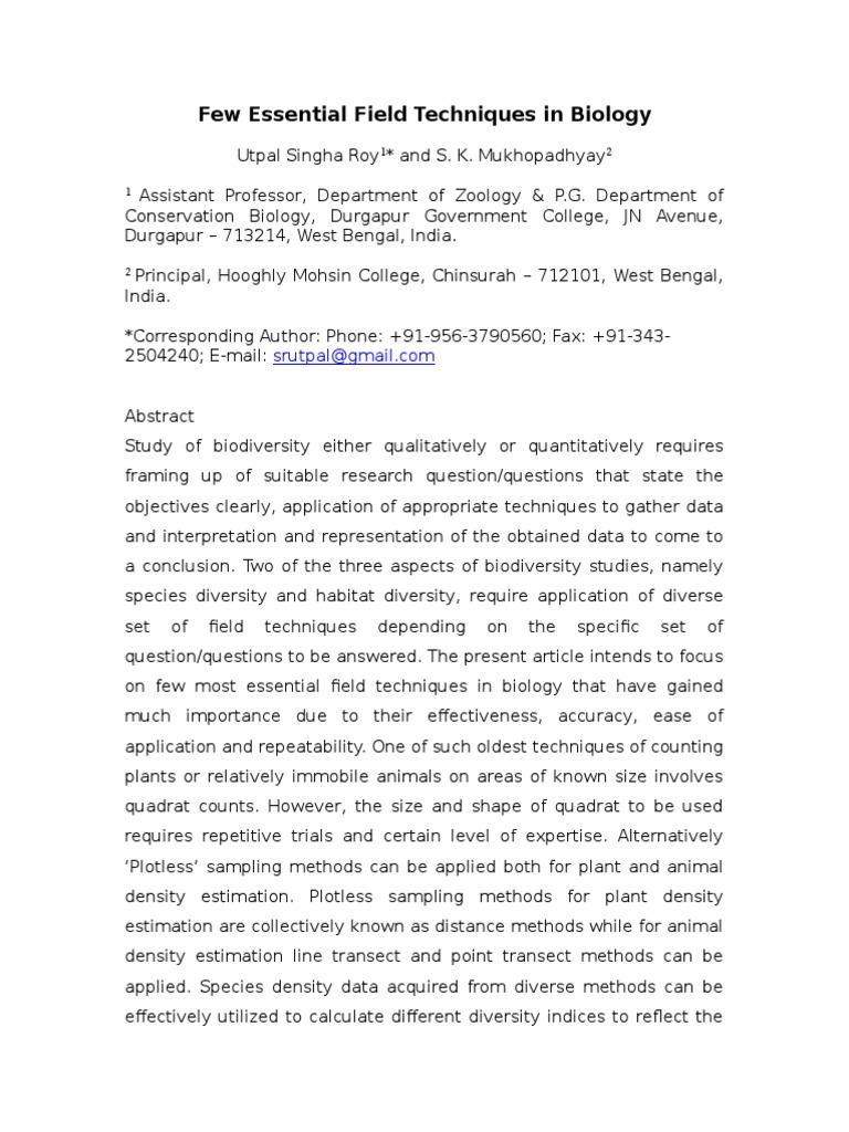 Abstract Biodiversity Field Tech HMC | PDF | Ecological Niche ...