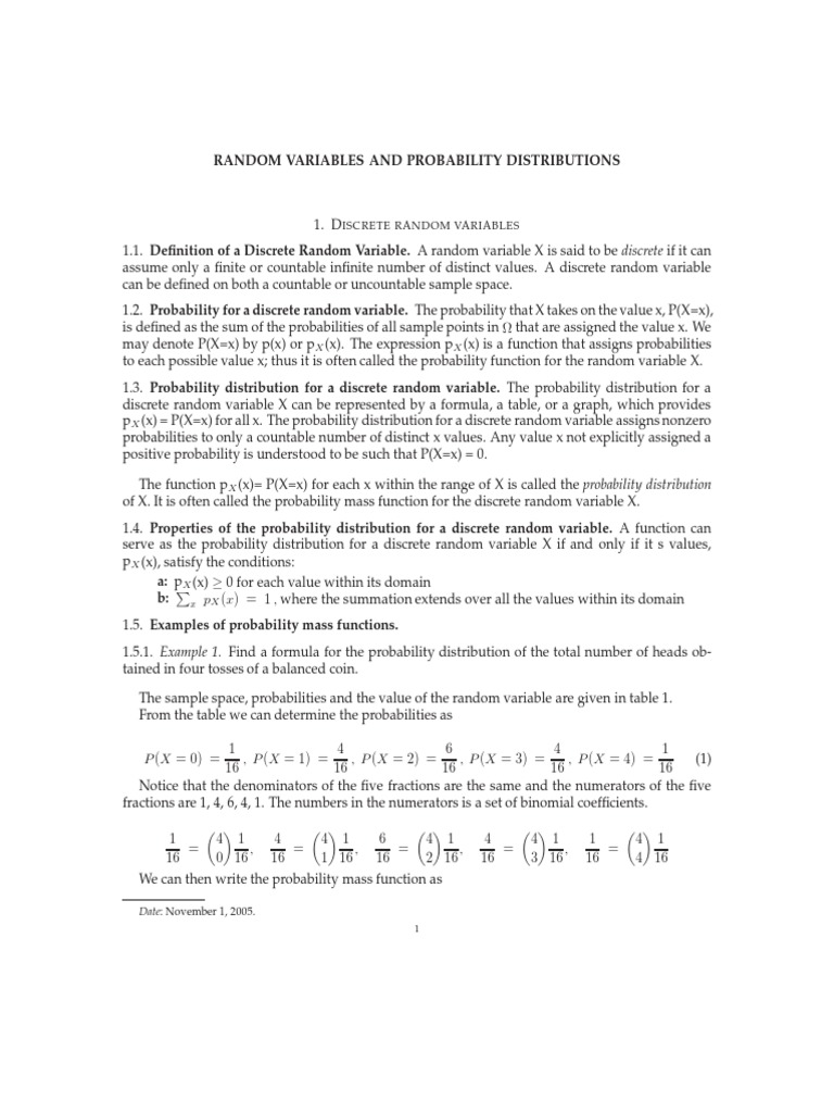 RV Prob Distributions PDF | PDF | Probability Distribution | Probability Theory