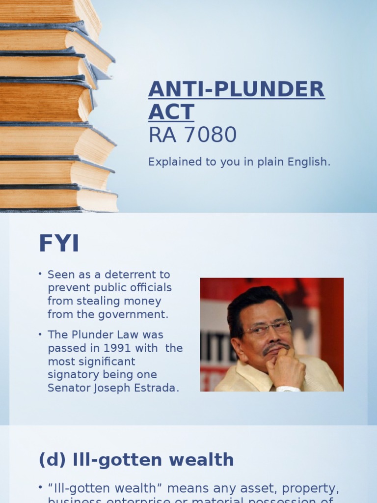 Anti Plunder PPT 1st Year UC | PDF | Conspiracy (Criminal) | Crime ...