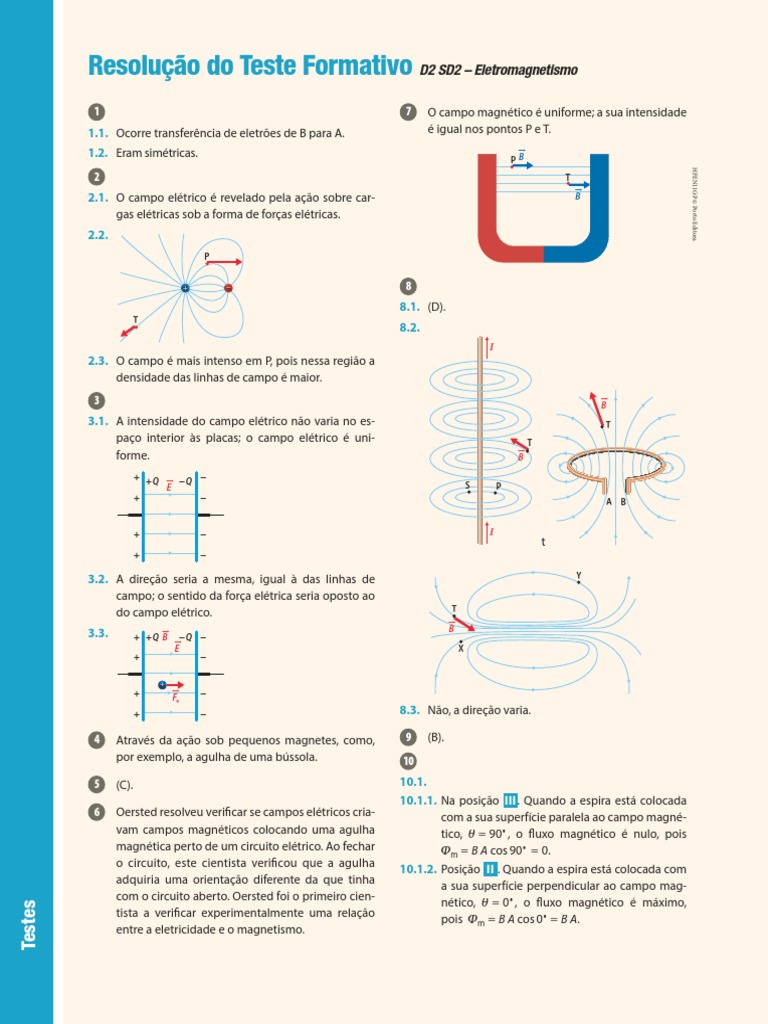 Hfen11 em Guia Prof Resolucao Teste Form d2 Sd2 | PDF | Campo elétrico ...