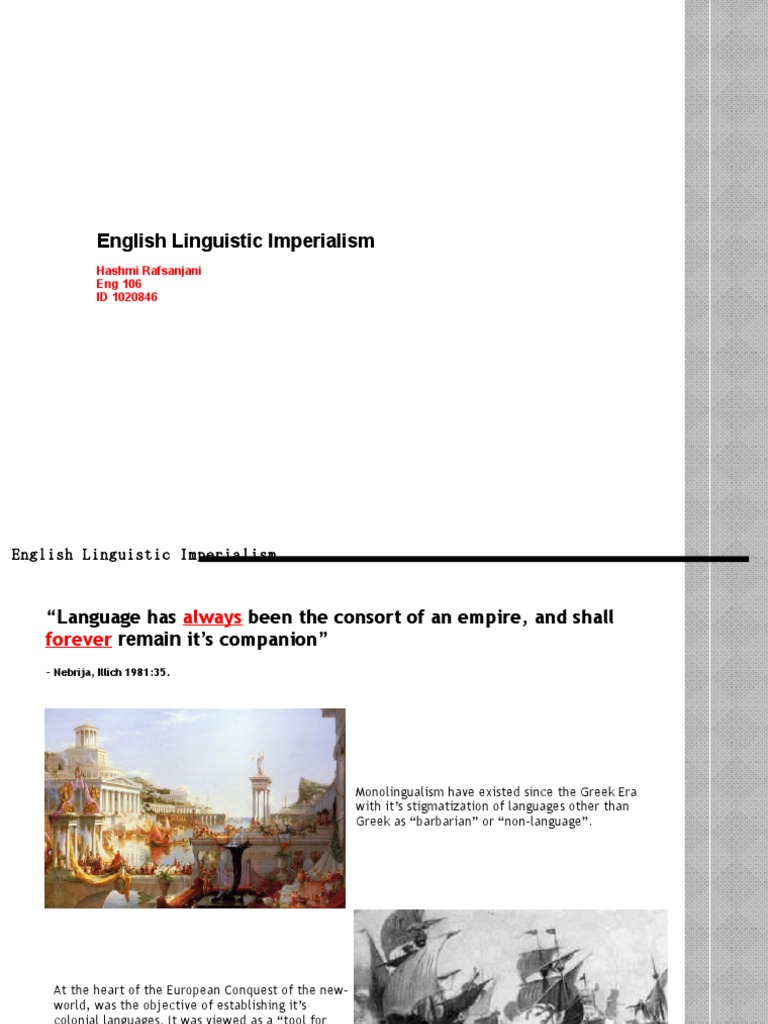 English Linguistic Imperialism | PDF | Imperialism | English Language