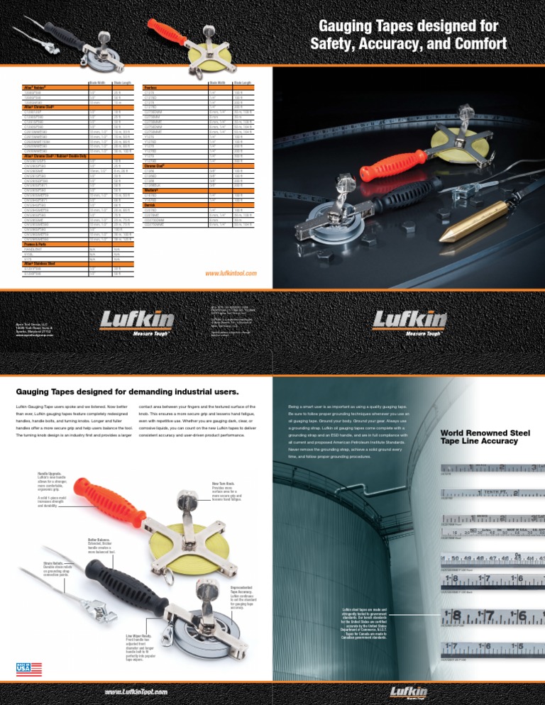 Lufkin Oil Gauging Tape E-Brochure | PDF