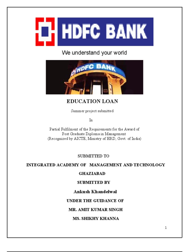 HDFC Bank Education Loan Analysis | PDF | Student Loan | Banks